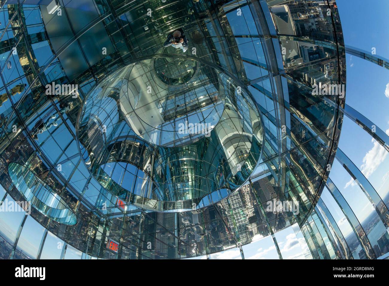 View of the interior of observation deck Summit built on top of One ...
