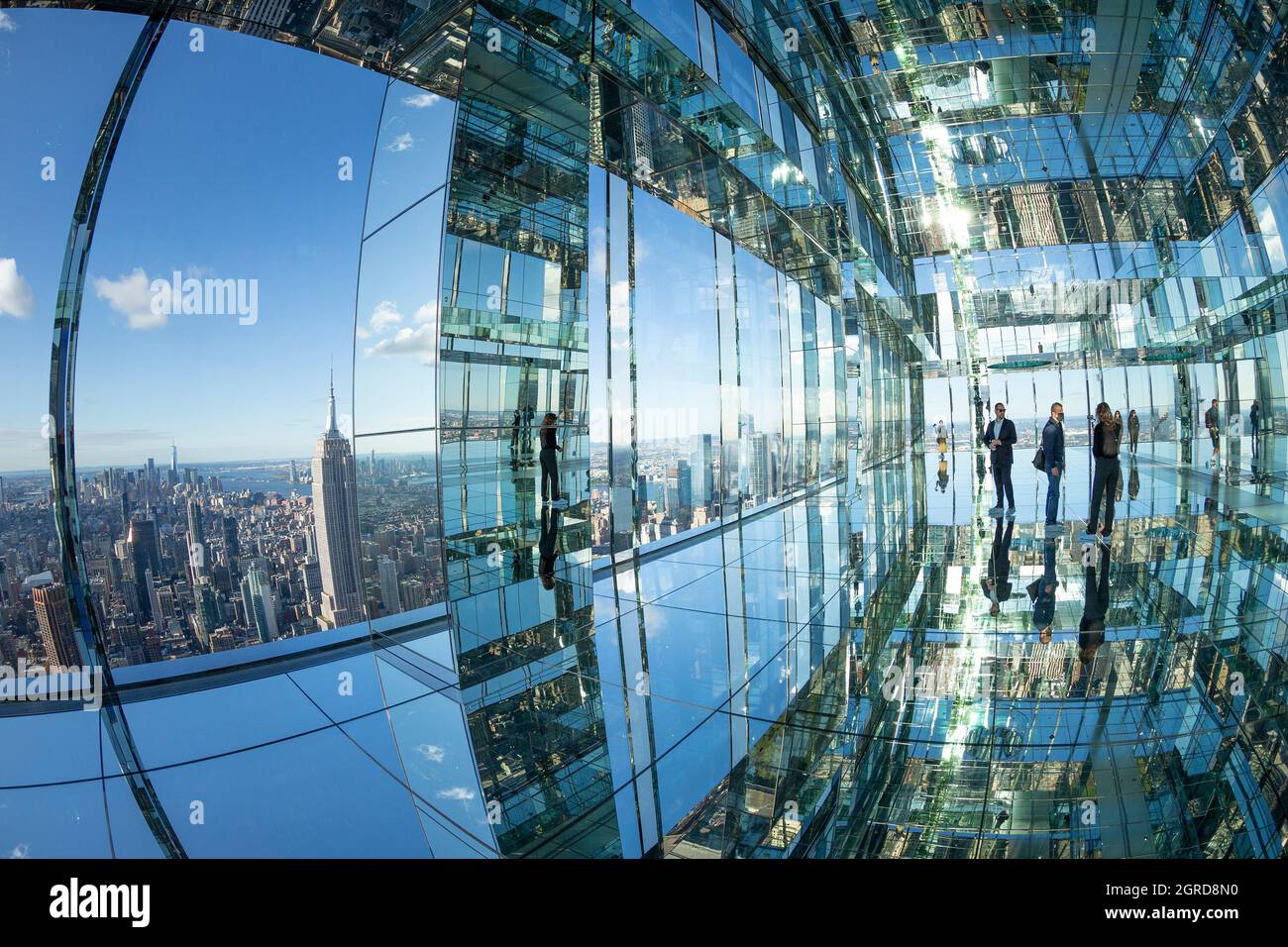 View of the interior of observation deck Summit built on top of One ...