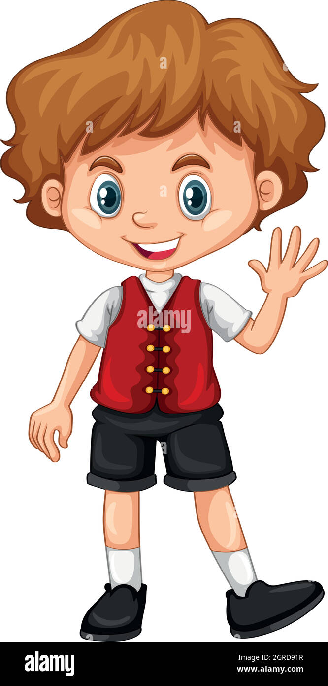 Boy wearing red vest Stock Vector Image & Art - Alamy