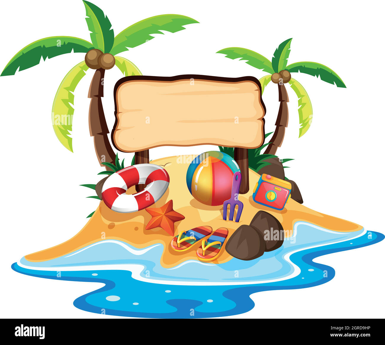 Wooden sign on island Stock Vector Image & Art - Alamy