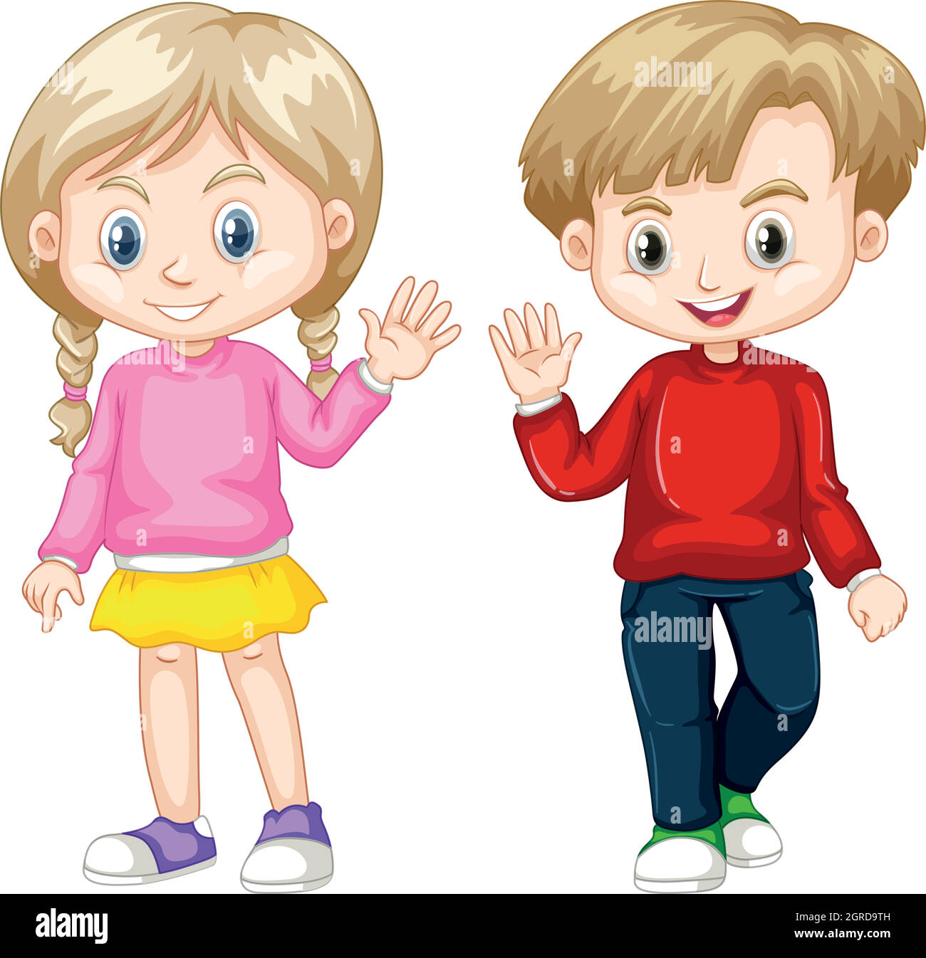 Kids Waving Clipart