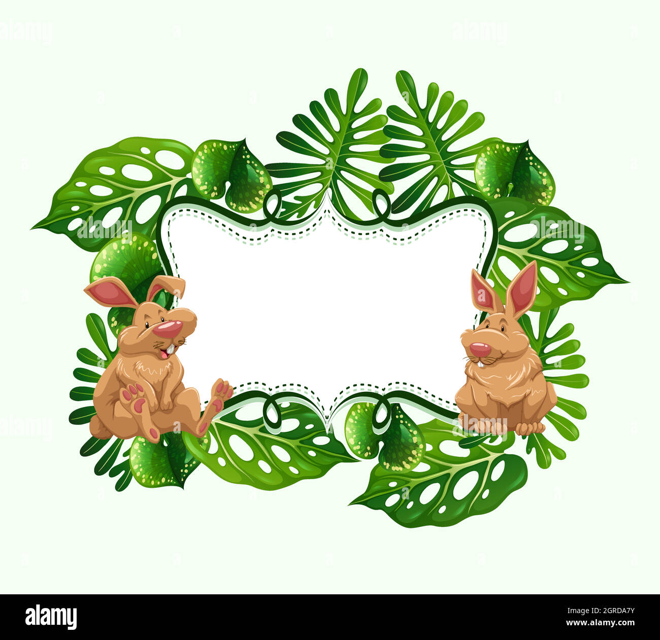 Frame design with two rabbits Stock Vector Image & Art - Alamy