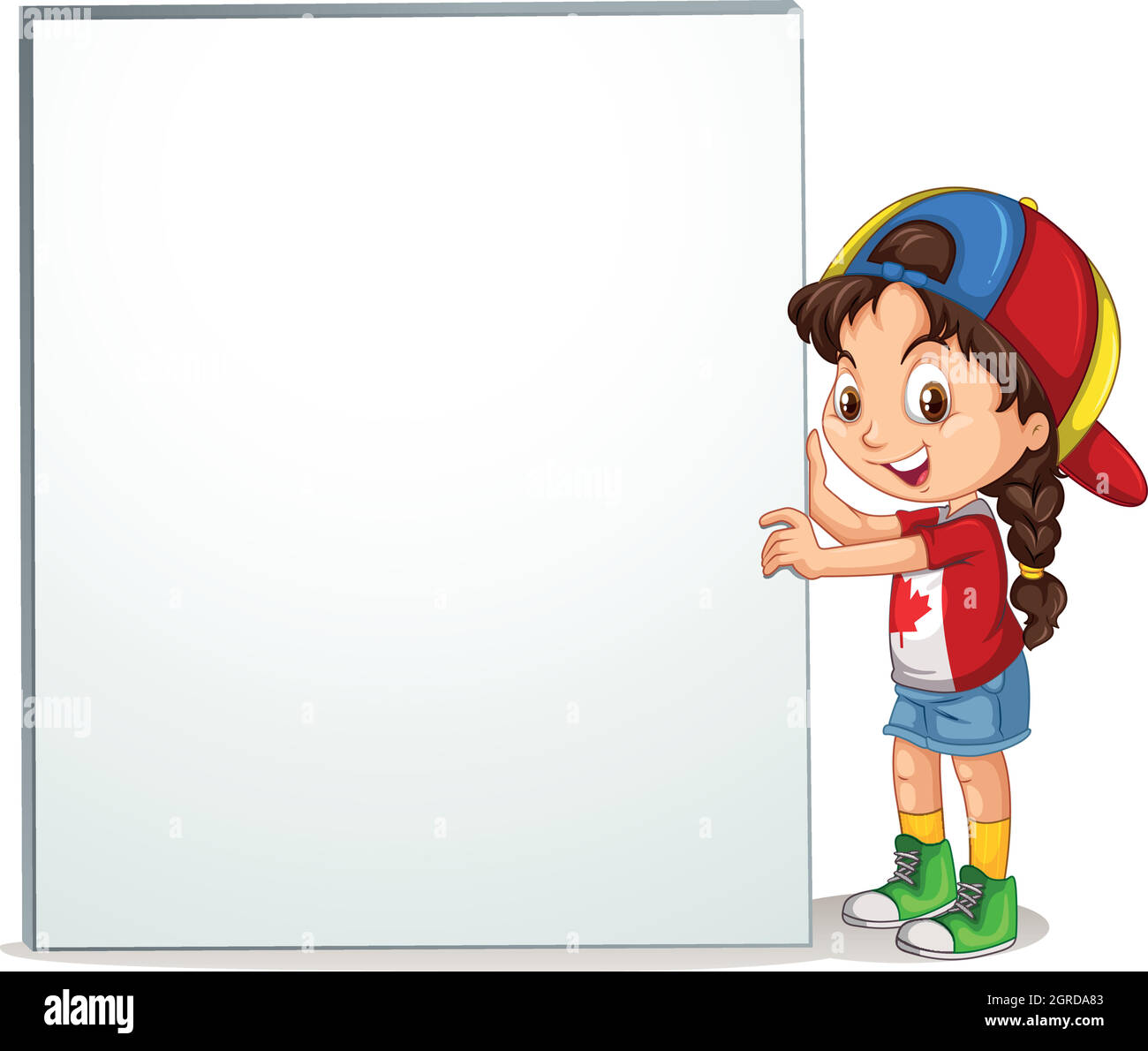 Little girl holding empty sign Stock Vector Image & Art - Alamy