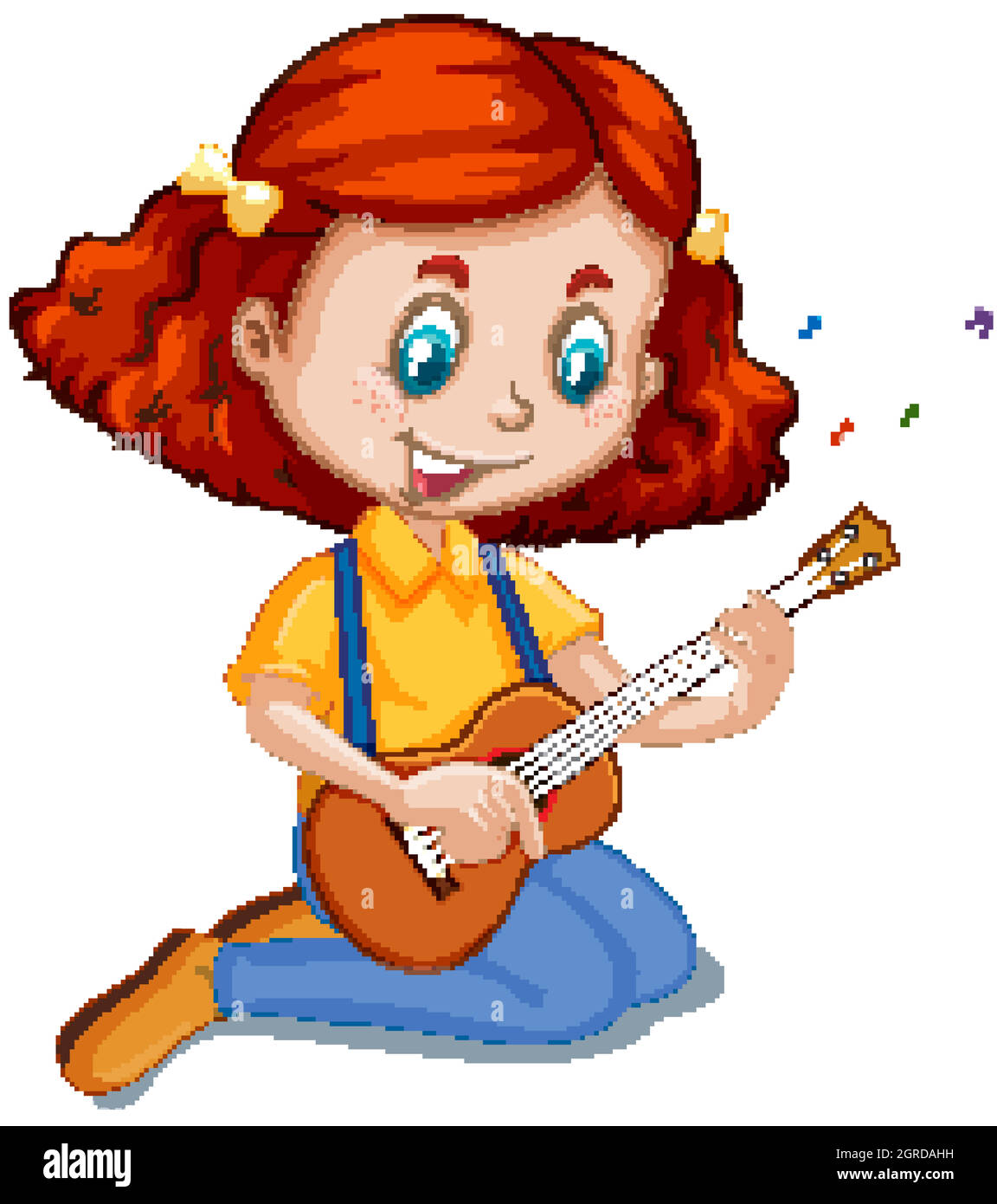 Girl playing ukulele on white background Stock Vector Image & Art - Alamy