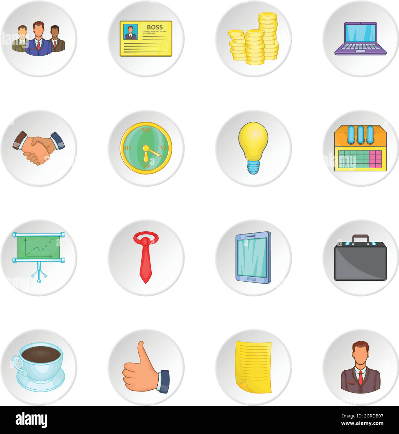 Business management icons set, cartoon style Stock Vector Image & Art ...