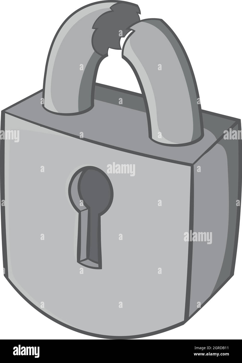 Broken lock icon, black monochrome style Stock Vector Image & Art - Alamy
