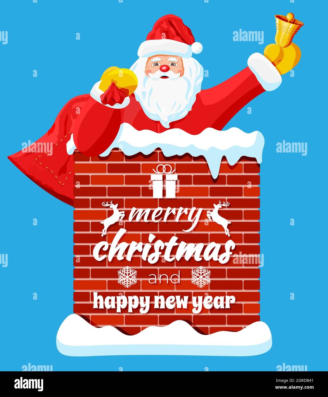 Santa claus stuck in chimney Stock Vector Image & Art - Alamy