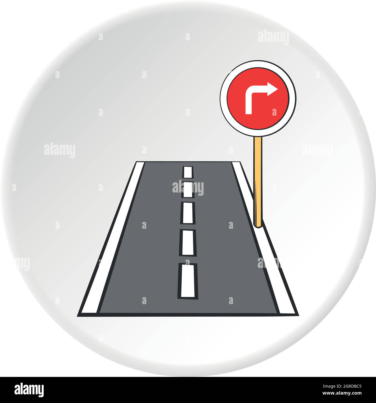Road sign right turn icon, cartoon style Stock Vector Image & Art - Alamy