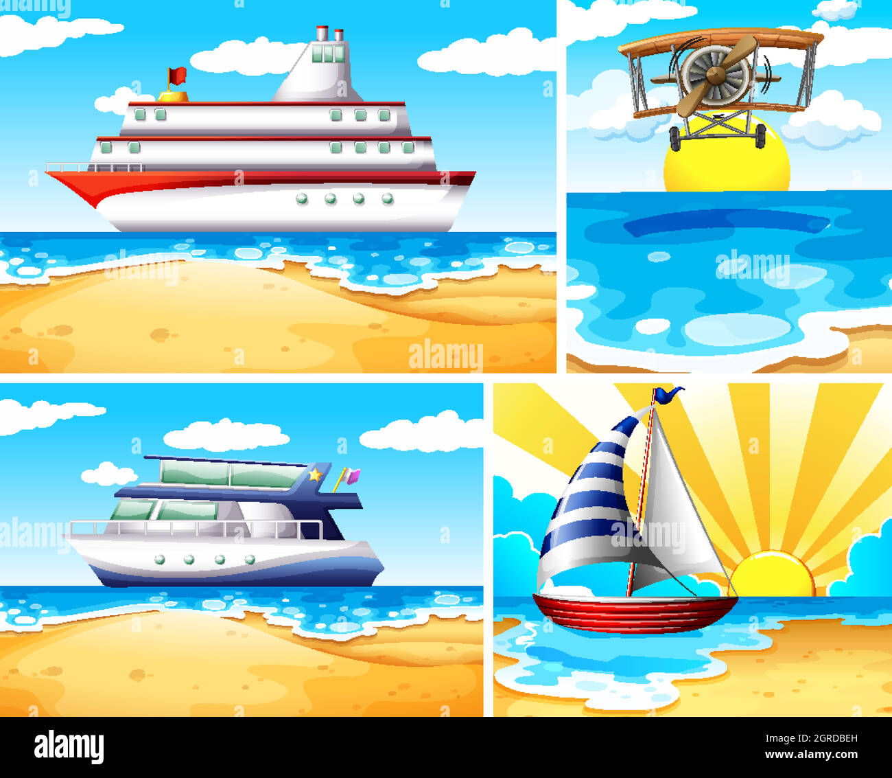 Set sandy beach background Stock Vector Images - Alamy