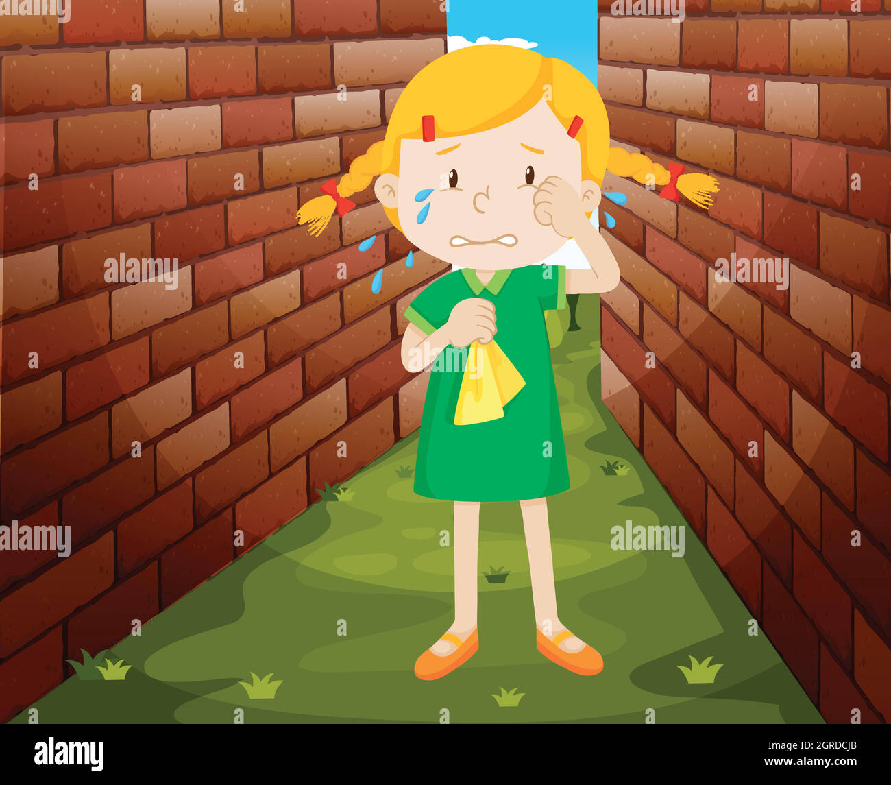 Little girl crying alone Stock Vector Image & Art - Alamy