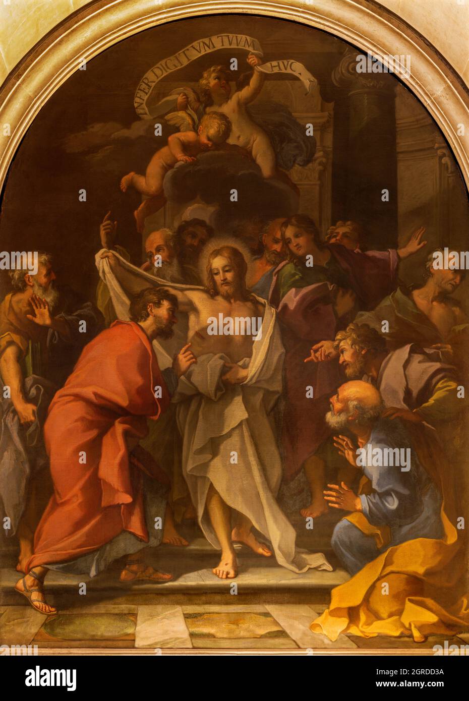 ROME, ITALY - SEPTEMBER 2, 2021: The painting Unbelief of St. Thomas in ...