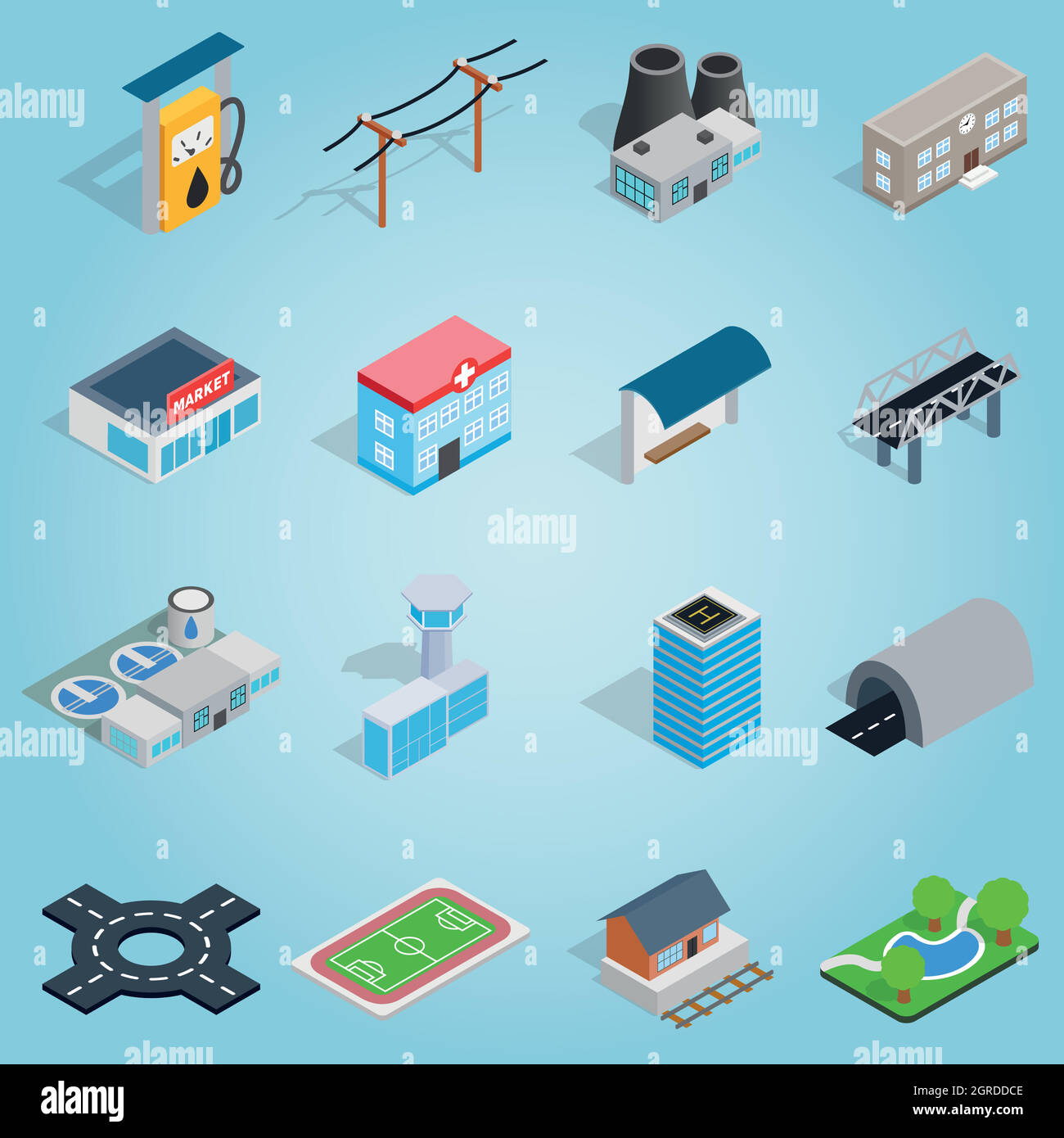Infrastructure set icons, isometric 3d style Stock Vector Image & Art ...