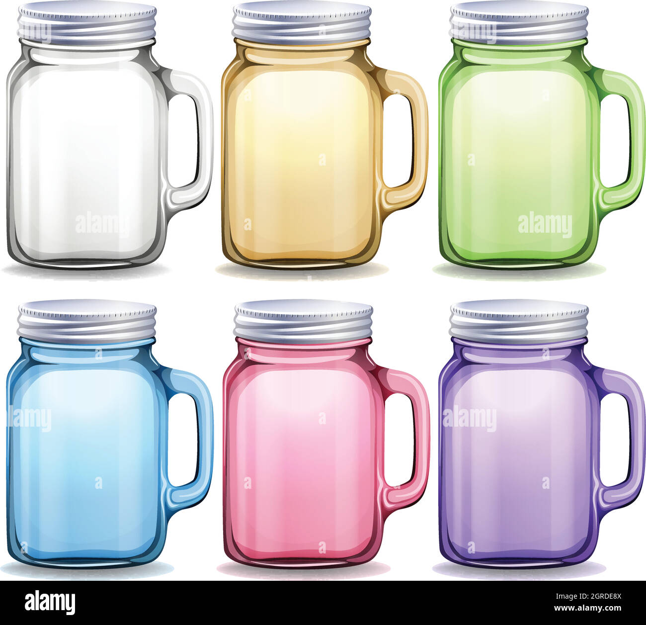 Glass jars in six different colors Stock Vector Image & Art - Alamy