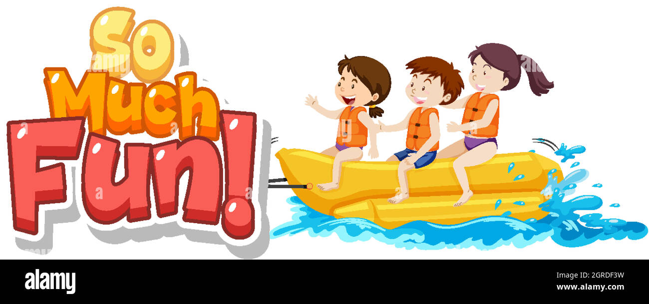 Font design for phrase so much fun with kids playing Stock Vector Image ...