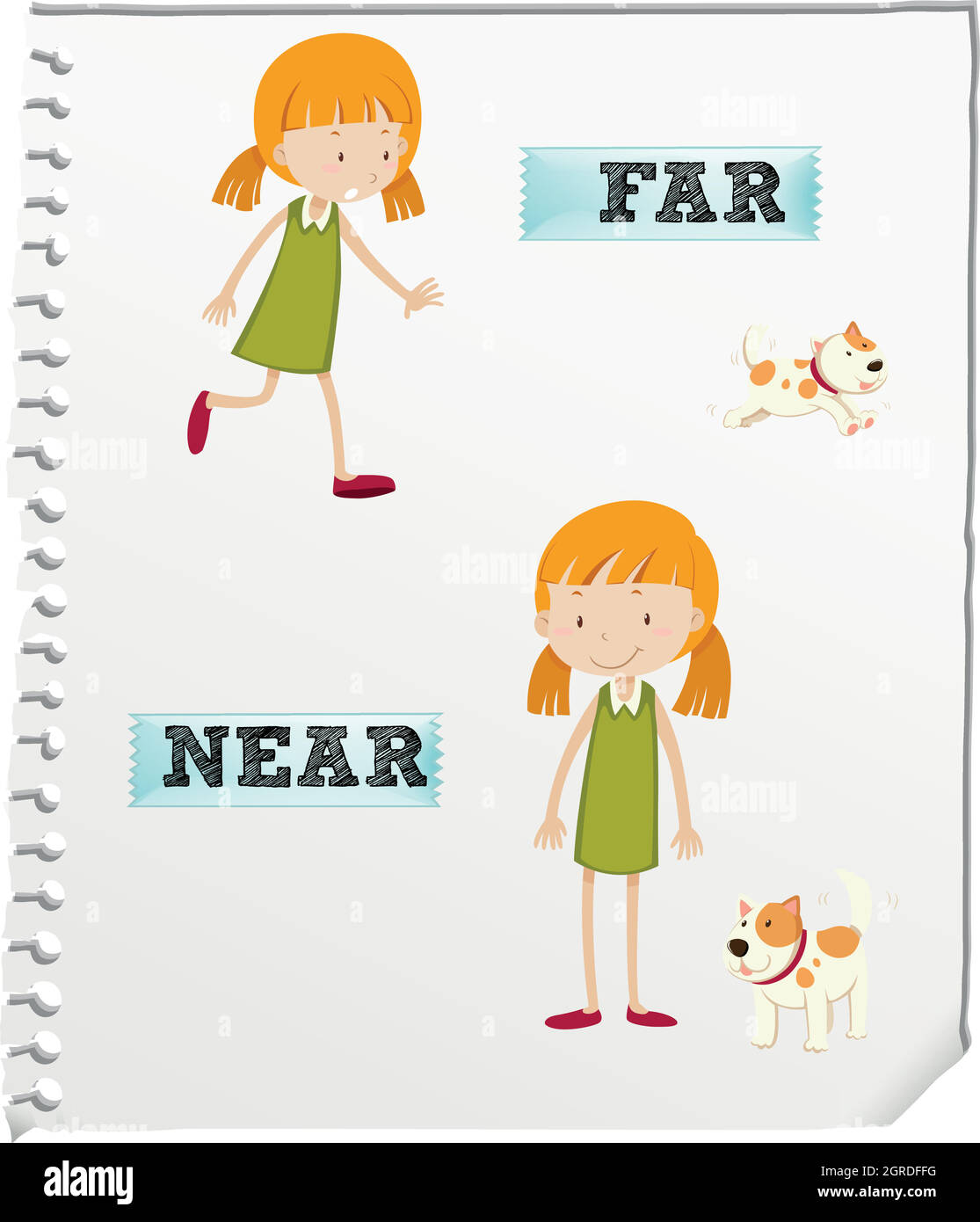 Opposite adjectives far and near Stock Vector Image & Art - Alamy