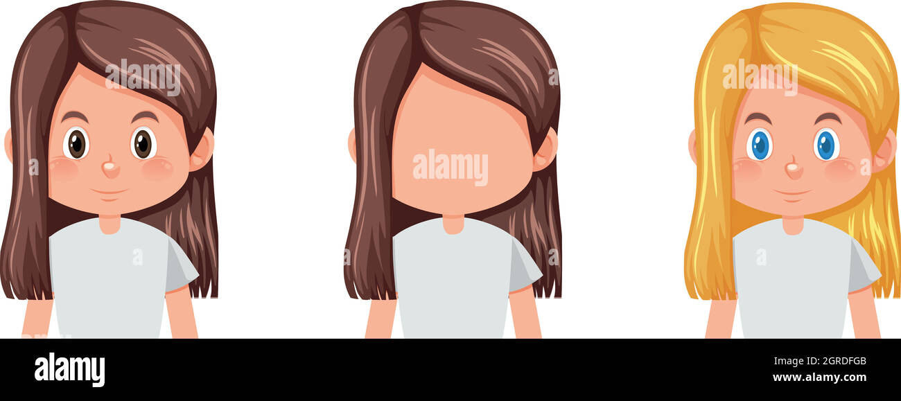 Set of girl head Stock Vector Image & Art - Alamy
