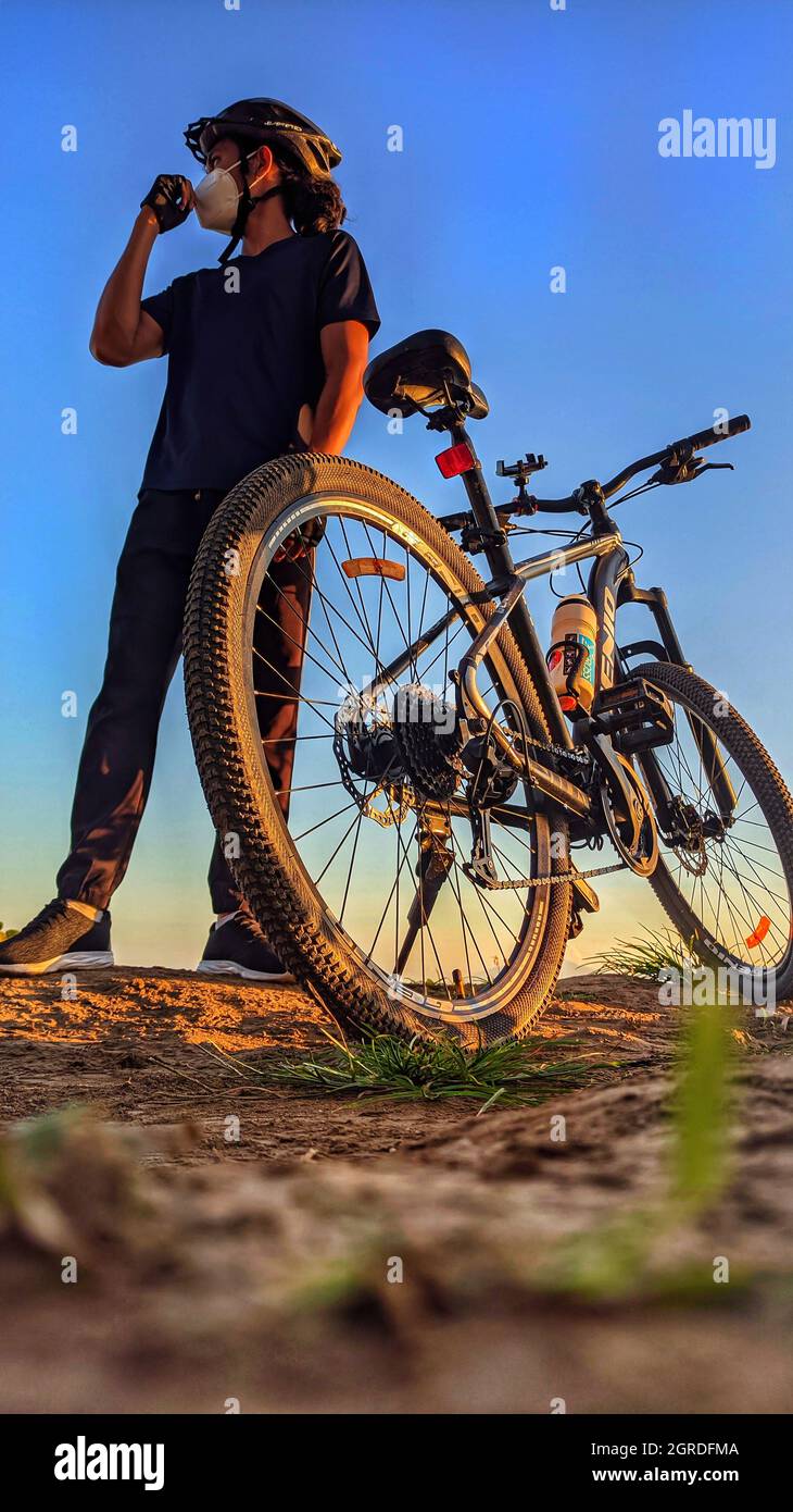 Biker riding motorcycle low angle hi-res stock photography and images ...