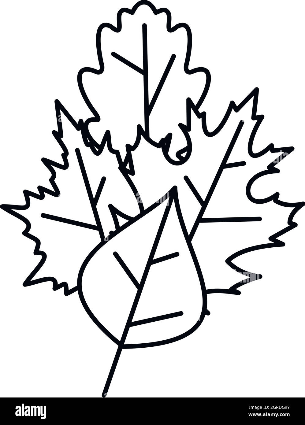 Leaves icon, outline style Stock Vector Image & Art - Alamy