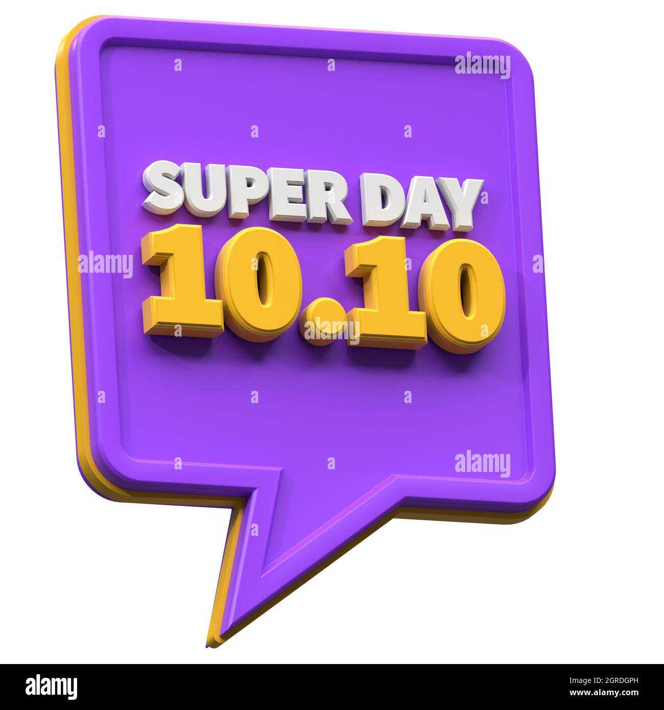 3d render super day 10.10 discount isolated. useful for e-commerce and ...
