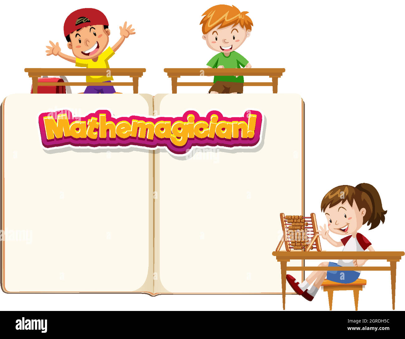 Frame design with happy kids in classroom Stock Vector Image & Art - Alamy