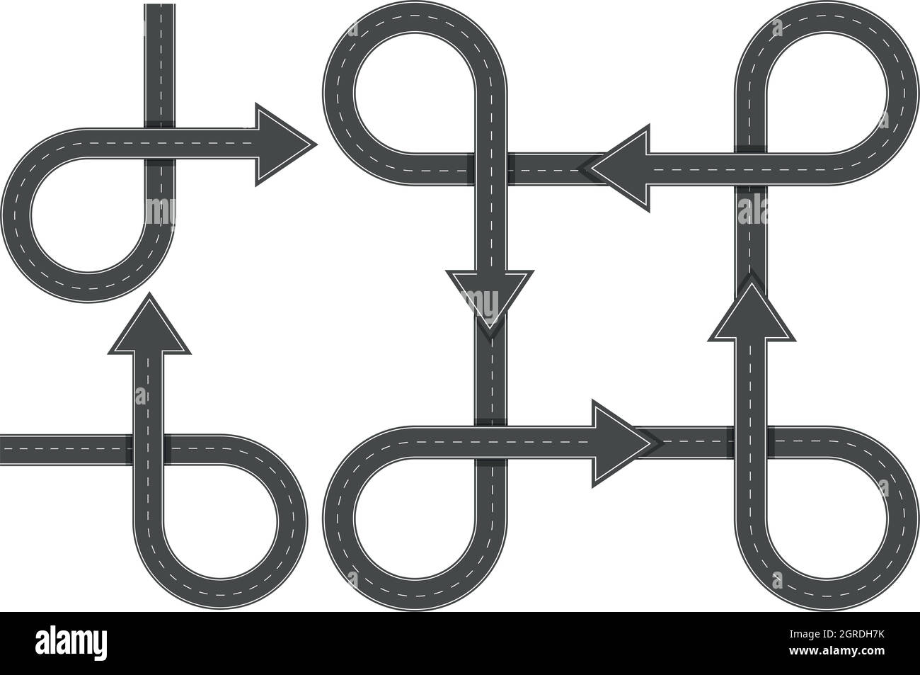 Roads with arrow direction Stock Vector Image & Art - Alamy