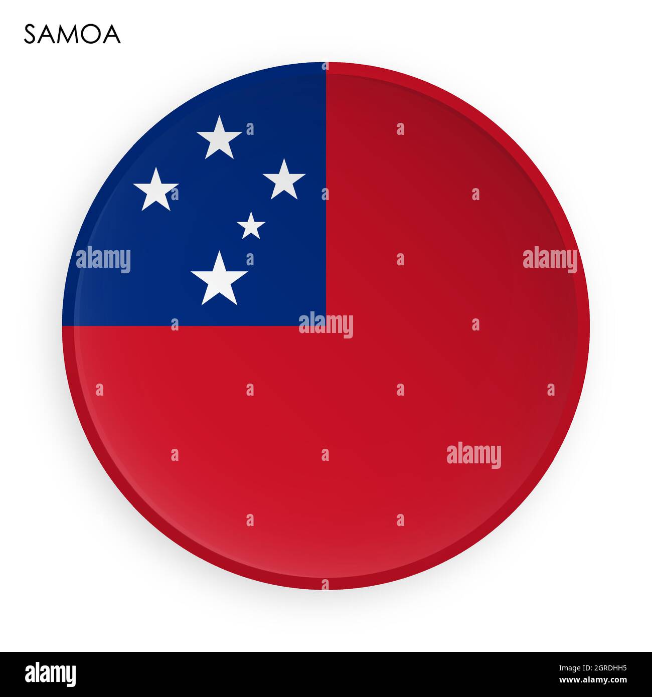 SAMOA flag icon in modern neomorphism style. Button for mobile ...