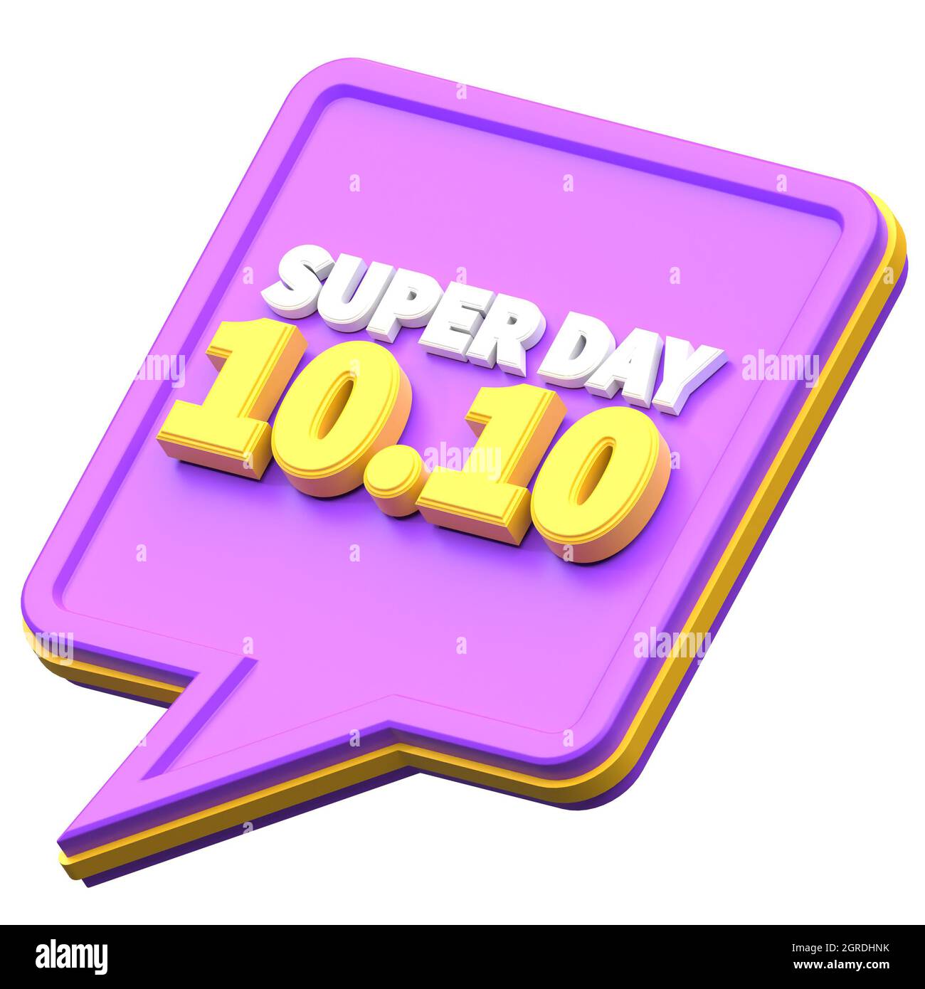 3d render super day 10.10 discount isolated. useful for e-commerce and ...