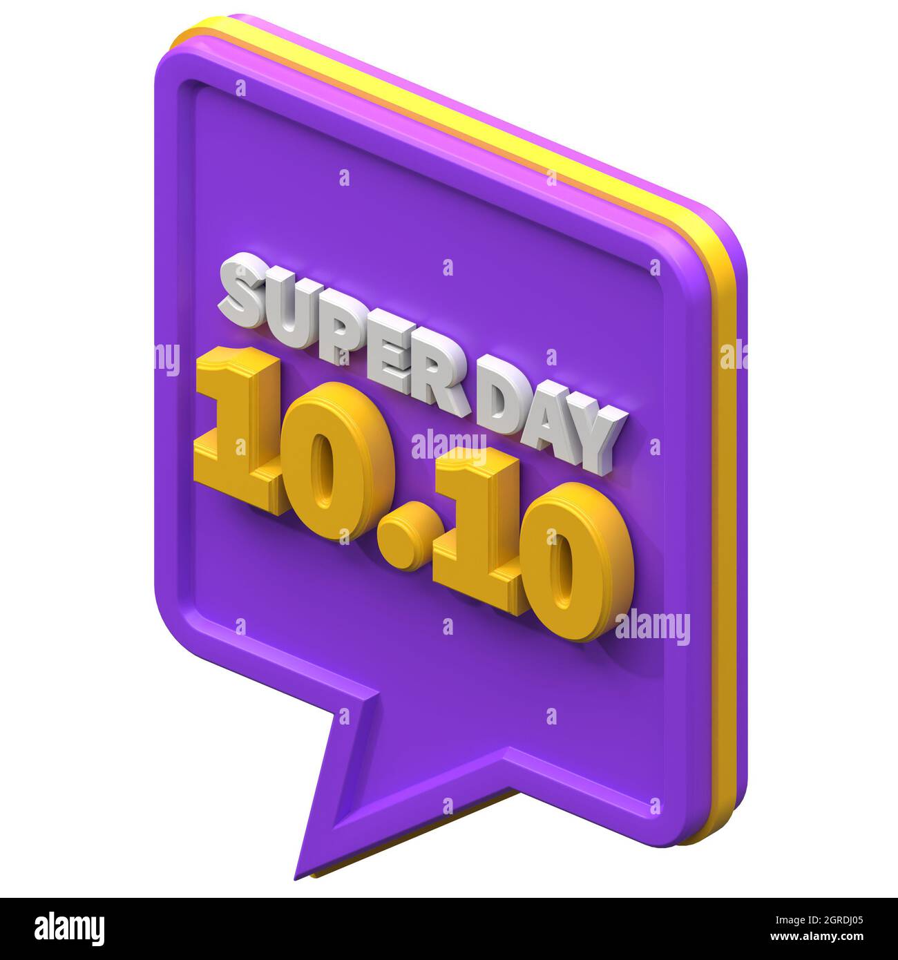 3d render super day 10.10 discount isolated. useful for e-commerce and ...