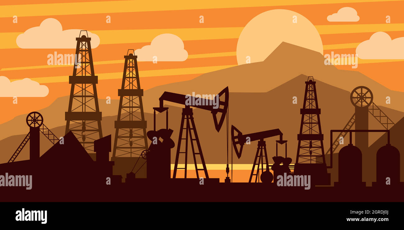 Gas refinery mining concept Stock Vector Images - Alamy