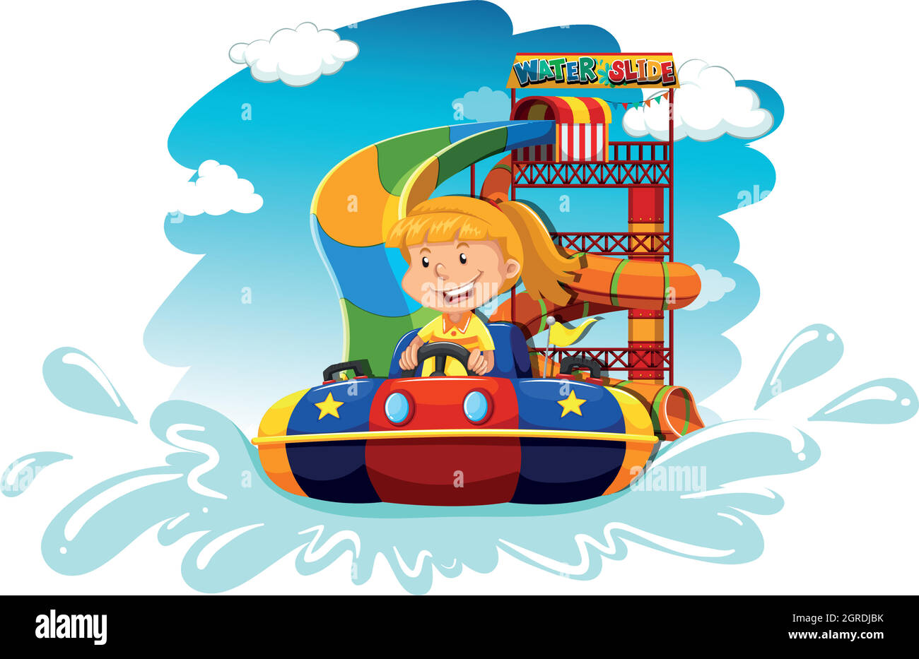 Child park water slide Stock Vector Images - Alamy