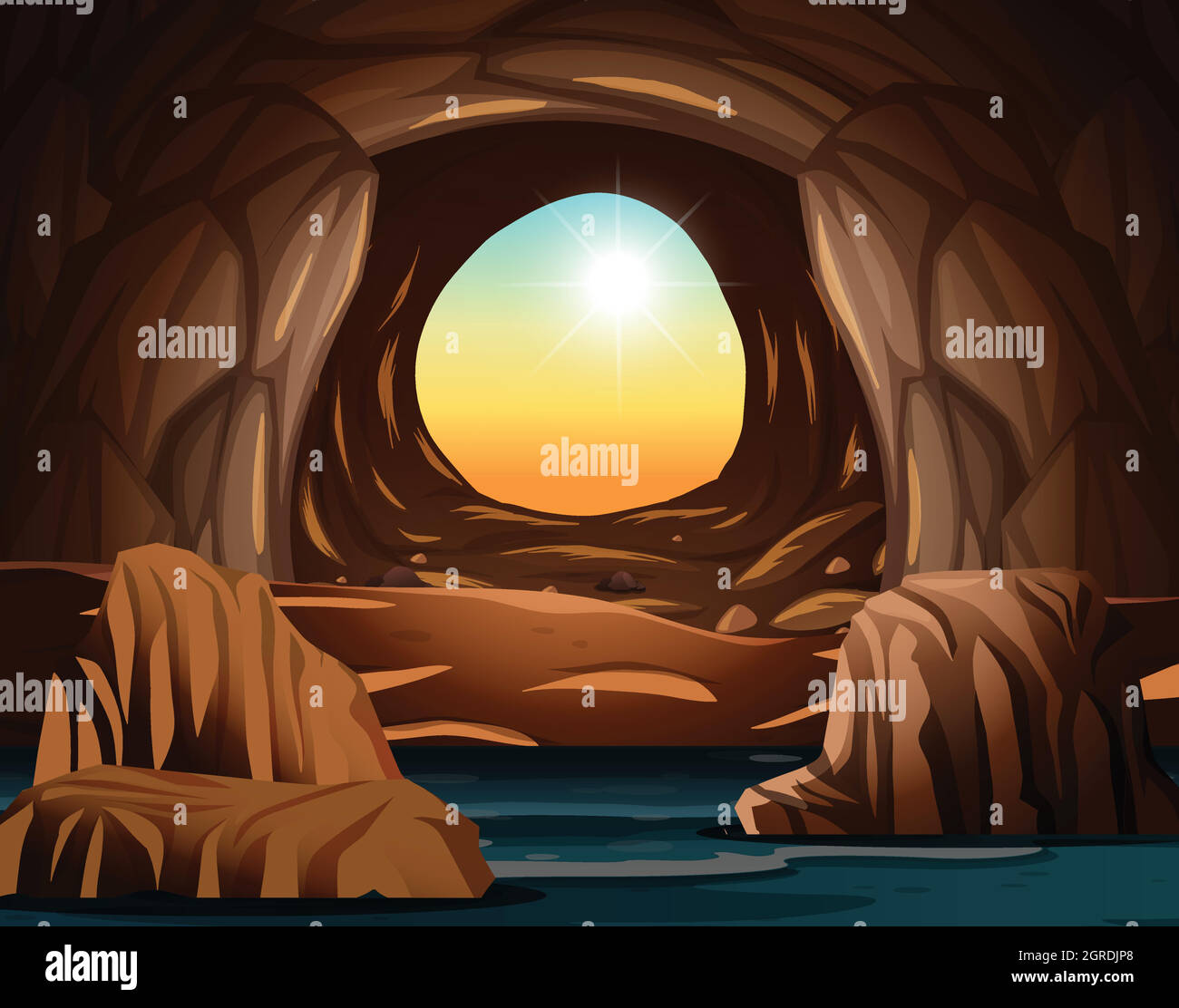Cave with sunlight opening Stock Vector Image & Art - Alamy