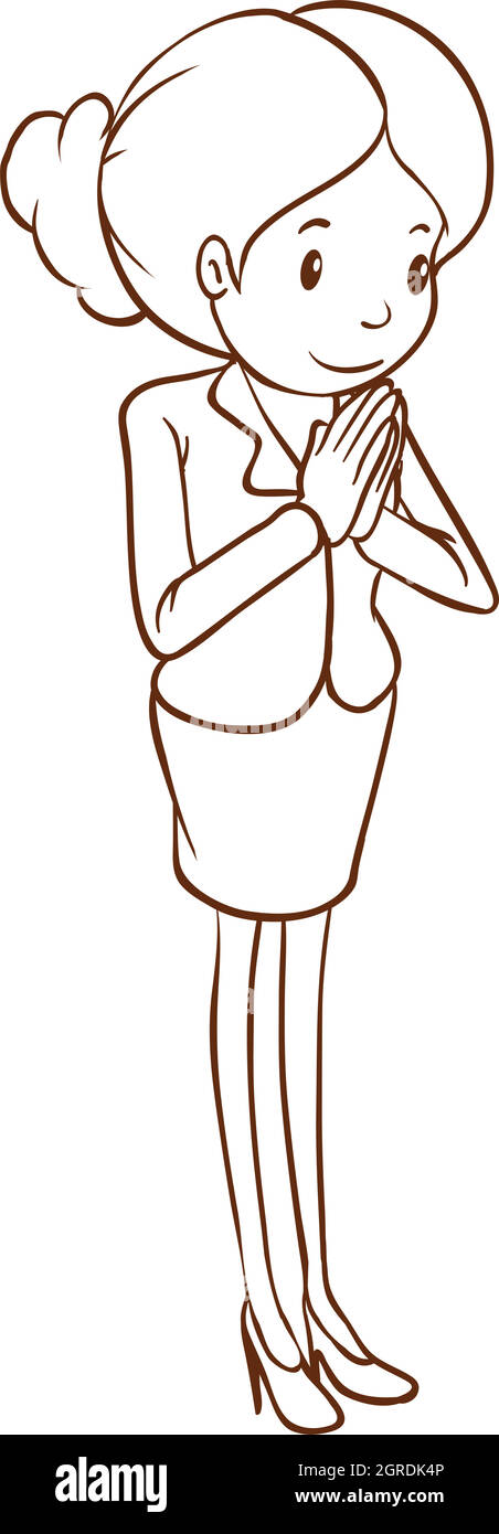 Sketch woman stewardess hi-res stock photography and images - Alamy