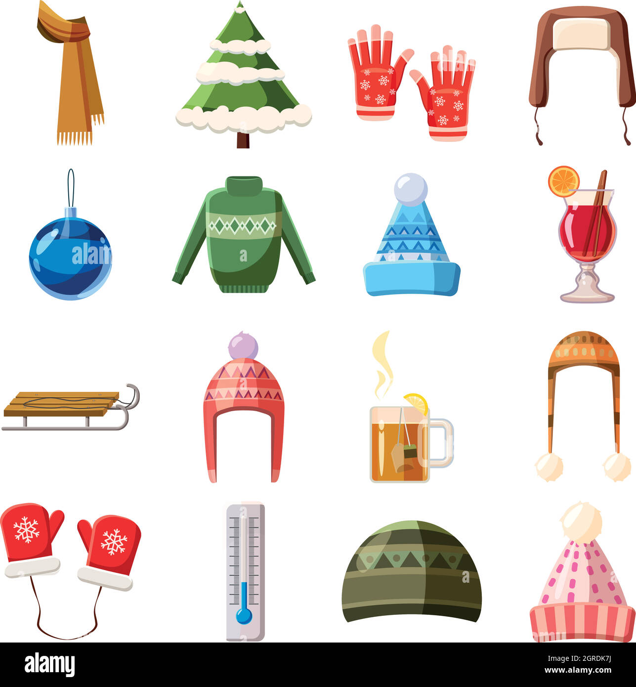 Cartoon winter gloves warm Stock Vector Images - Alamy