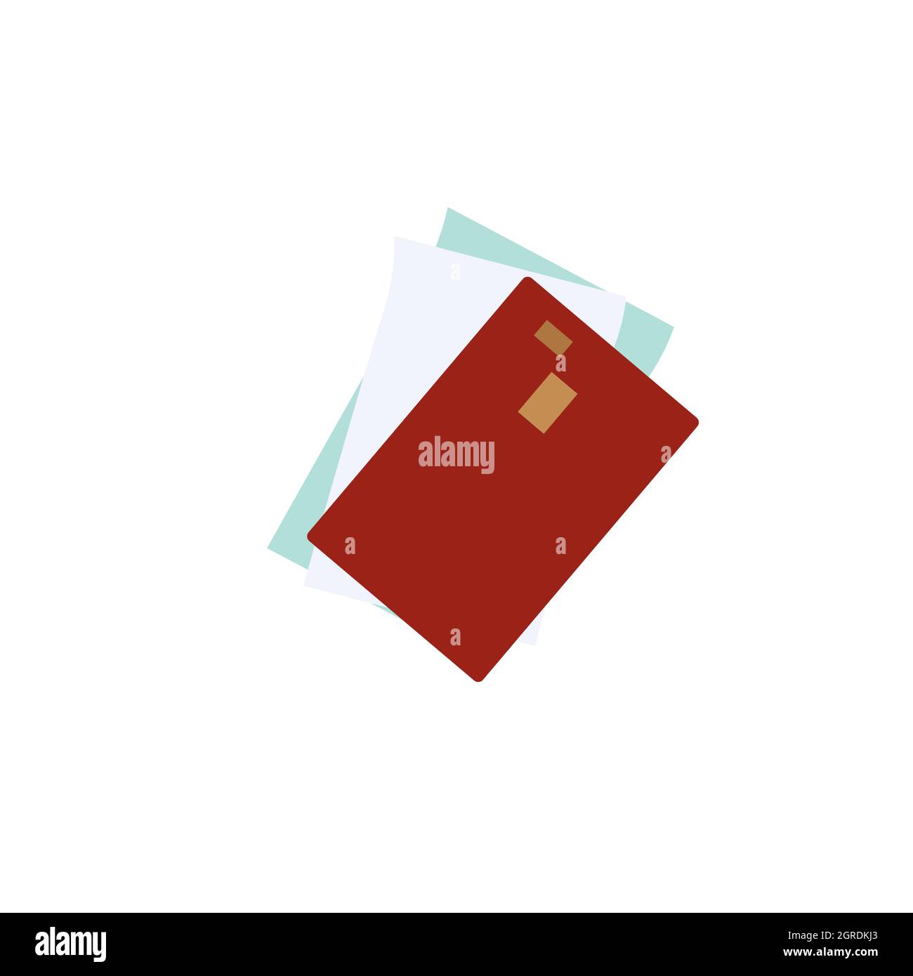 Flat cartoon folder and papers,reports and statistics maintaining ...