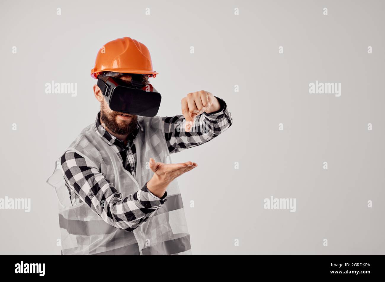 male worker construction work technique design studio industry Stock ...