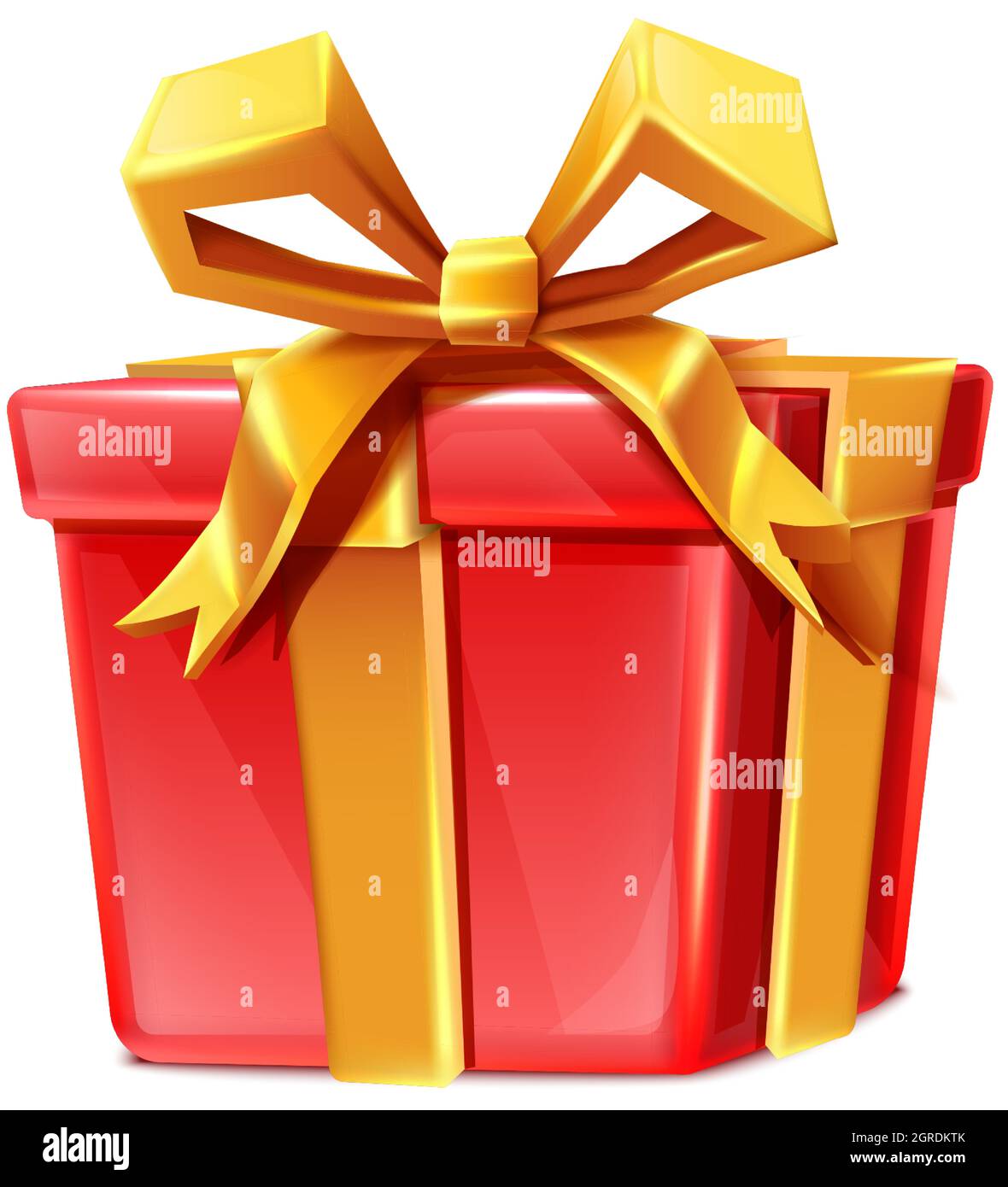 Vector cartoon style red gift box. Isolated on white background Stock ...