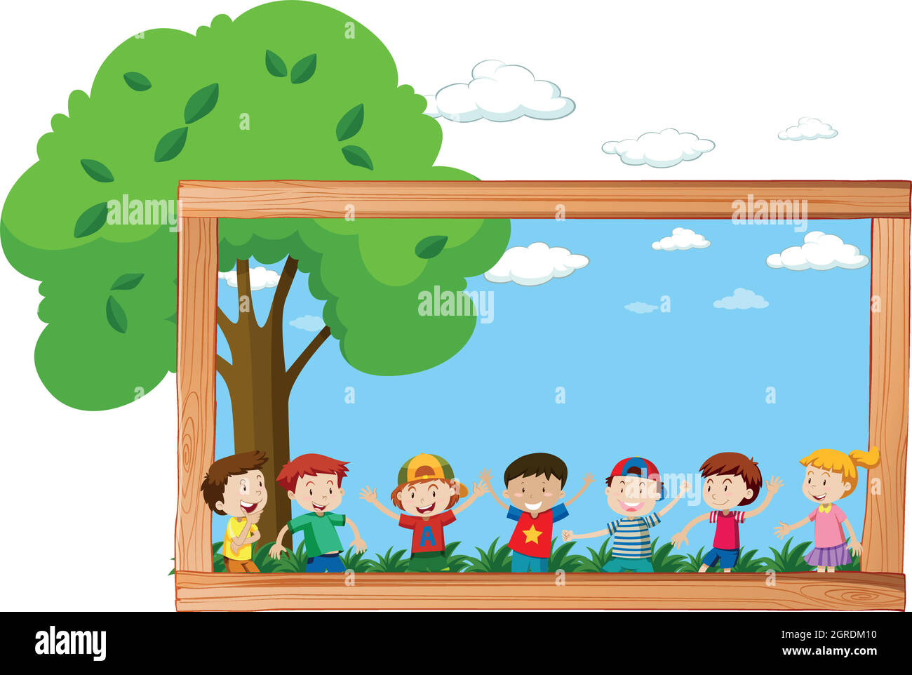 A frame of children in nature Stock Vector Image & Art - Alamy
