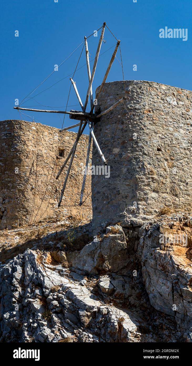 historic windmill on the Lasithi plateau Stock Photo - Alamy