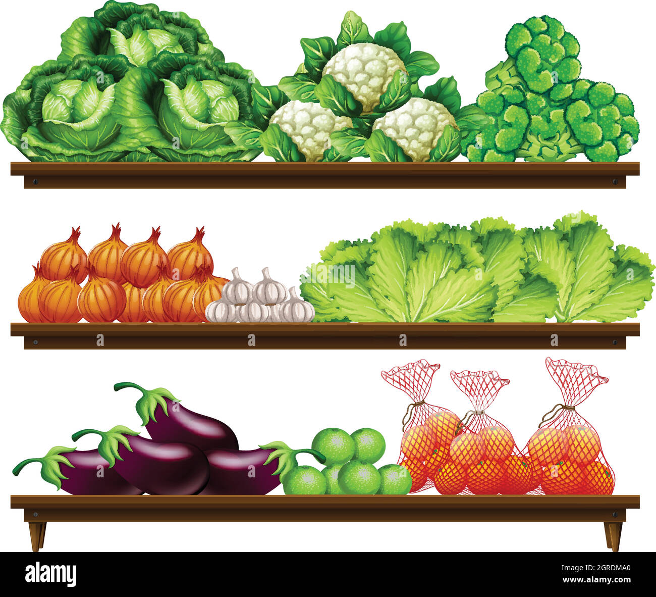 Supermarket vegetables Stock Vector Images - Alamy