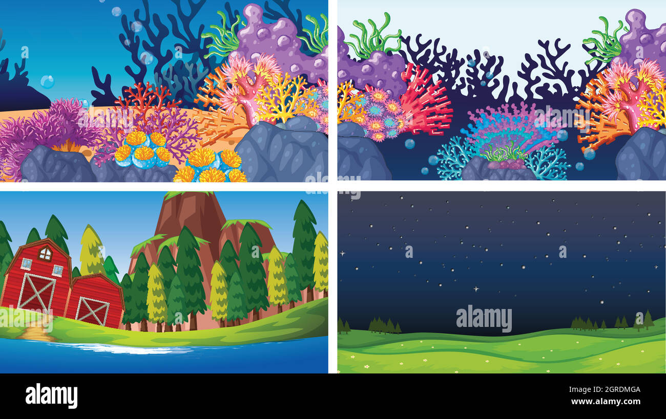 Set of scenes in nature setting Stock Vector Image & Art - Alamy