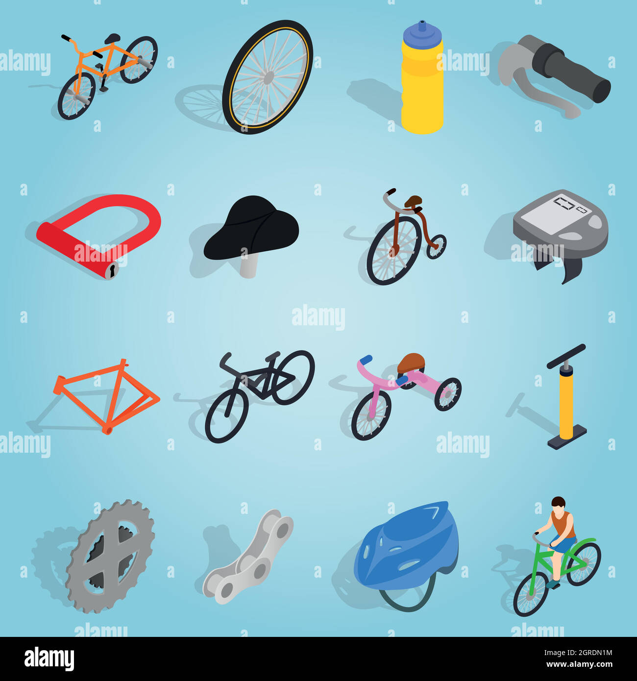 Bicycle set icons, isometric 3d style Stock Vector Image & Art - Alamy