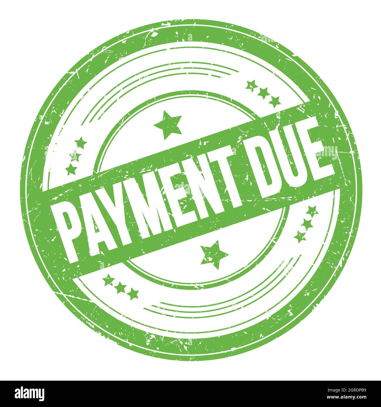 PAYMENT DUE text on green round grungy texture stamp Stock Photo - Alamy