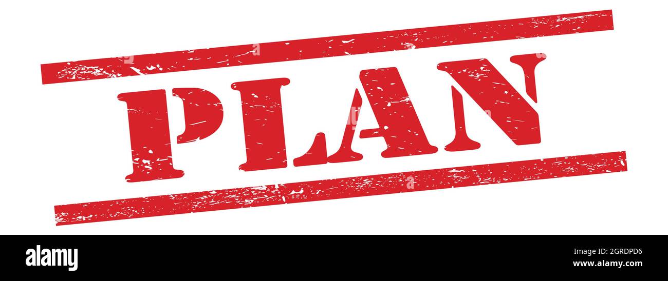 PLAN text on red grungy vintage rubber stamp Stock Photo - Alamy