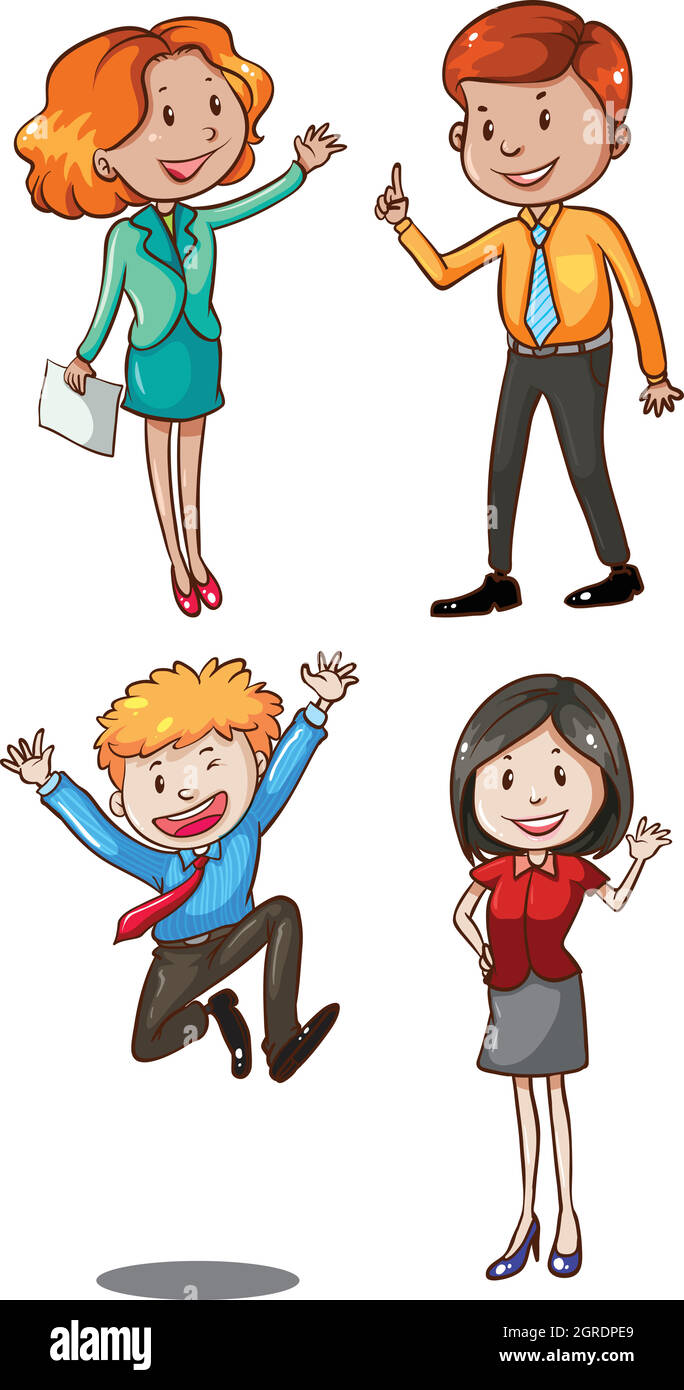 Simple sketch of the office workers Stock Vector Image & Art - Alamy