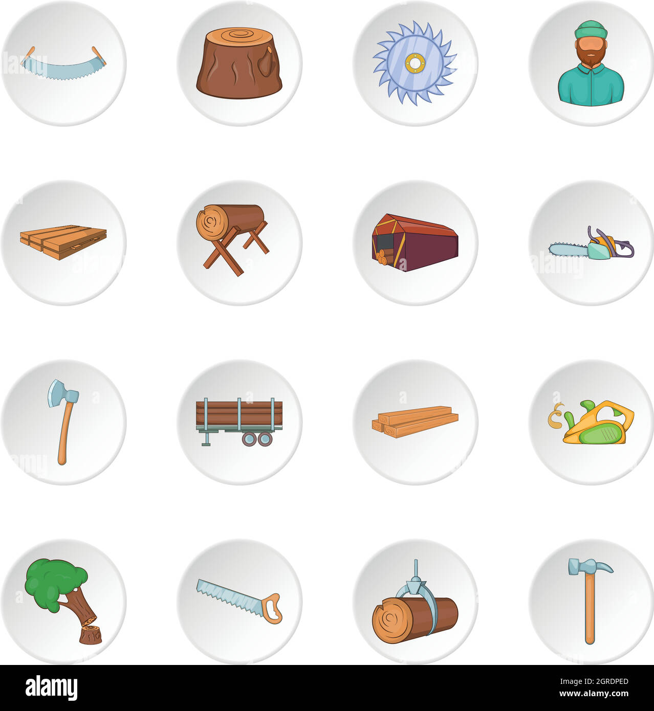 Timber industry icons set, cartoon style Stock Vector Image & Art - Alamy
