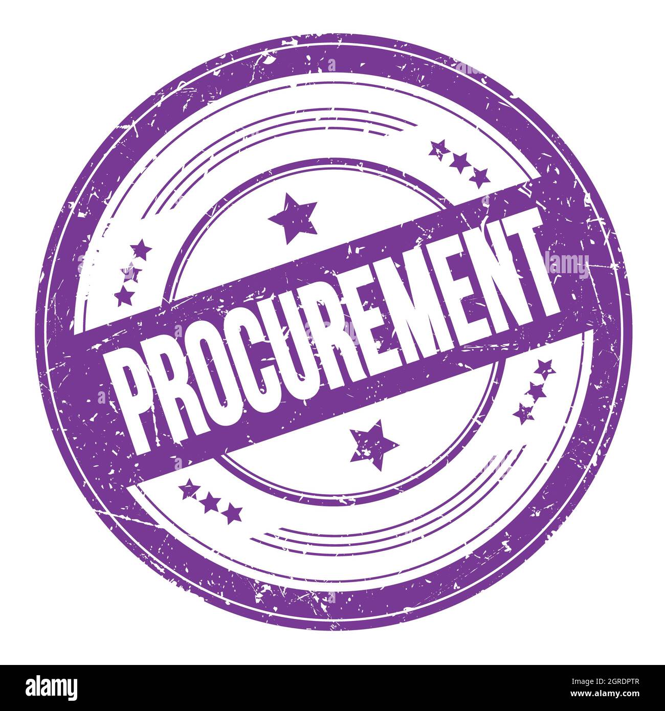 PROCUREMENT word written on violet round stamp sign Stock Photo - Alamy