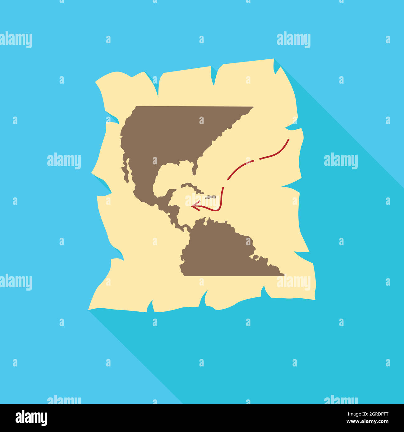 Map of discovery of America icon, flat style Stock Vector Image & Art ...