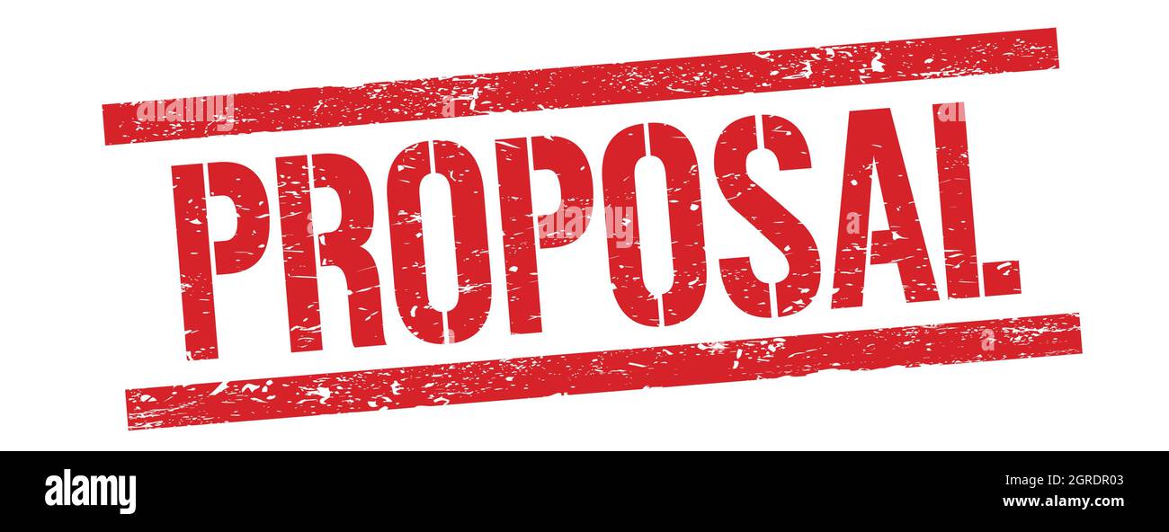 PROPOSAL text on red grungy rectangle stamp sign Stock Photo - Alamy
