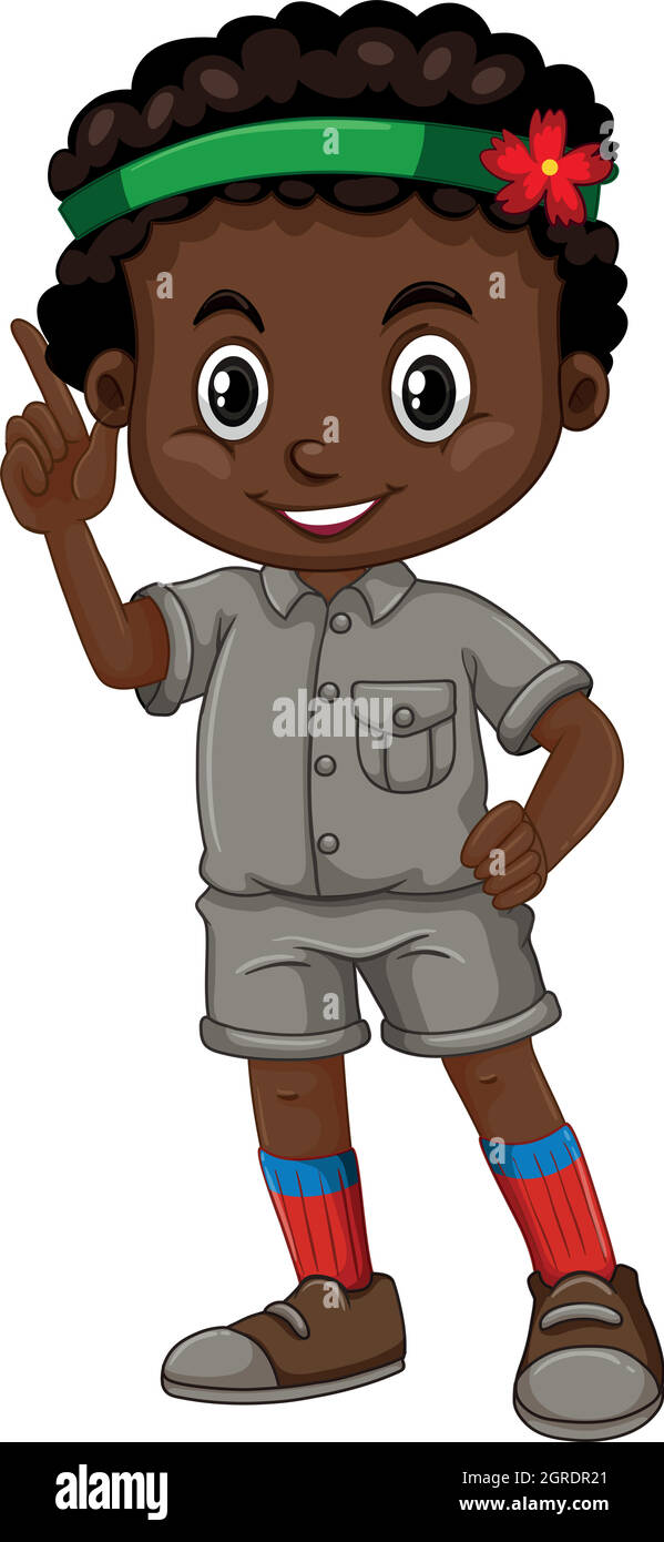 African american boy pointing finger Stock Vector Image & Art - Alamy