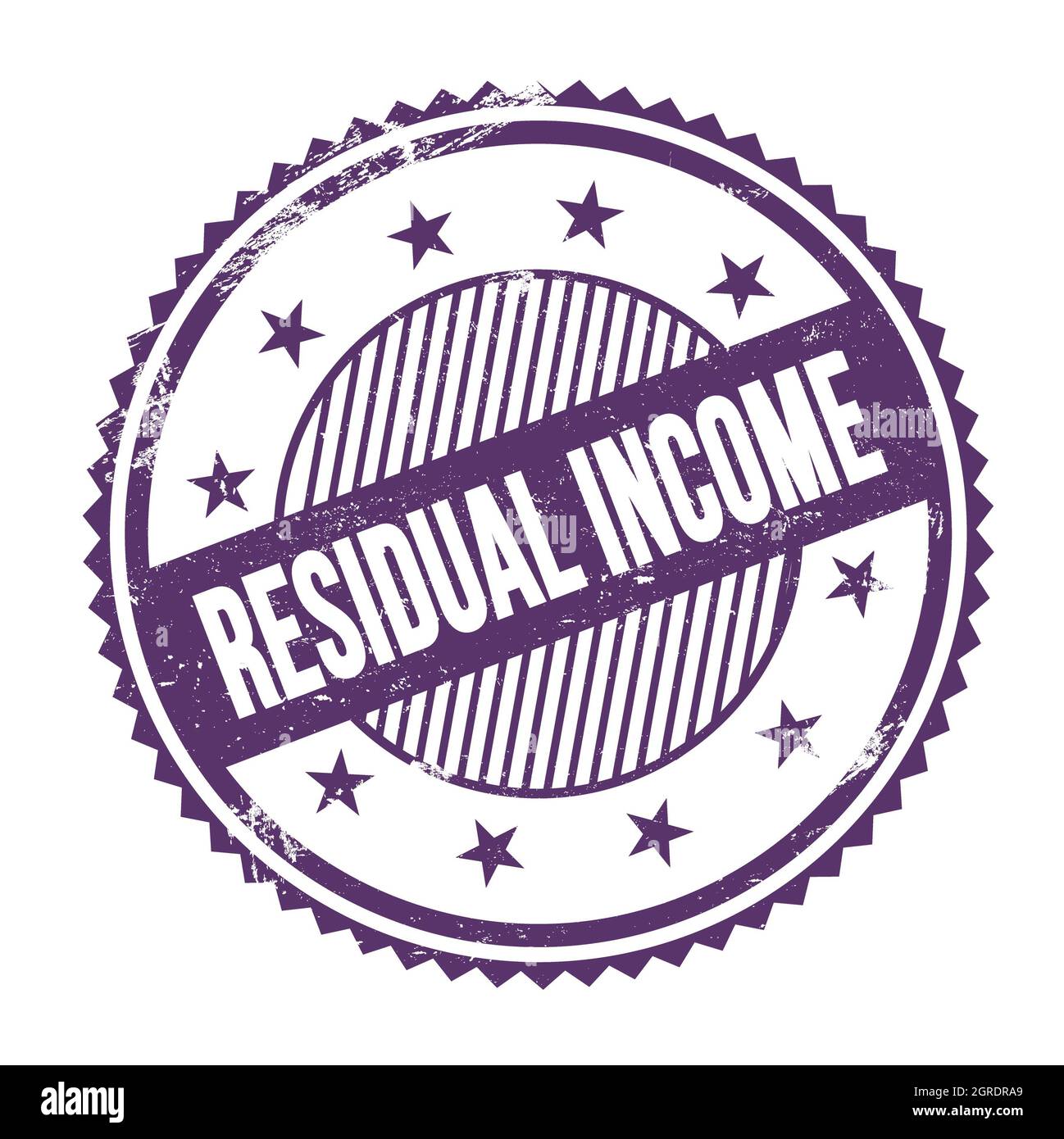 RESIDUAL INCOME text written on purple indigo grungy zig zag borders ...